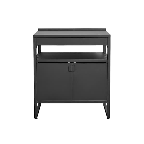 Cuisine extérieure acier 2 portes L80cm noir - Kea - Jardiland