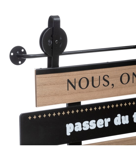 Déco murale Pancarte Message en bois et métal noir 48 x 72 cm - Jardiland