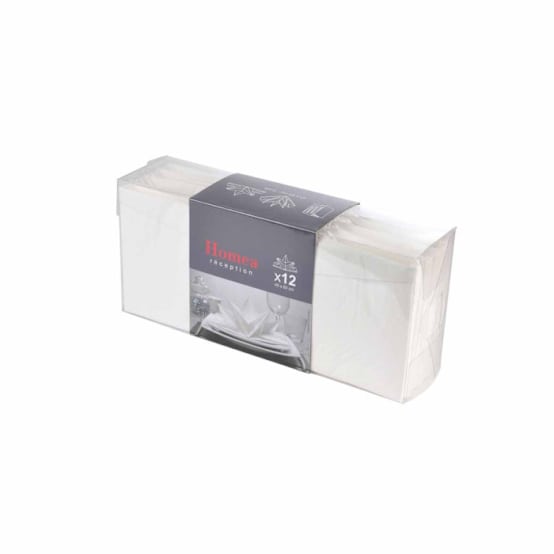 Lot de 12 Serviettes en Papier "Pré Pliées" 40x60cm Blanc - Jardiland