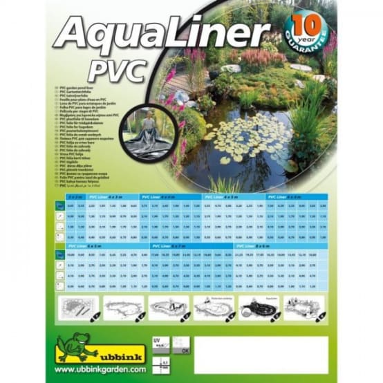 Ubbink Bâche pour bassin AquaLiner 4x4 m PVC 0,5 mm 1331167 403732 - Jardiland
