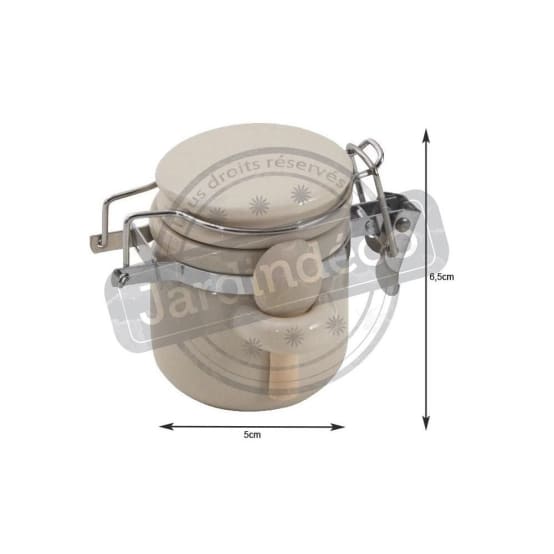 Bocal céramique avec cuillère en bois (Lot de 2) - Jardiland