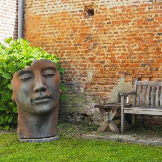 Statue visage homme extérieur grand format - Rouille 115 cm - Jardinex ...