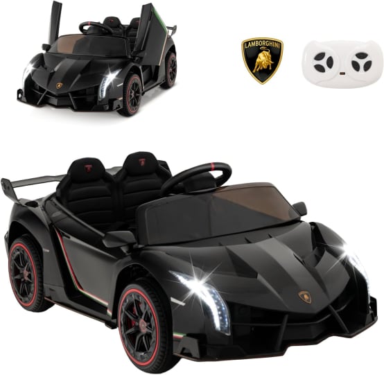 12V Lamborghini Voiture Electrique Enfants avec Télécommande 2,4G, Charge 30kg pour 3-8 Ans ...