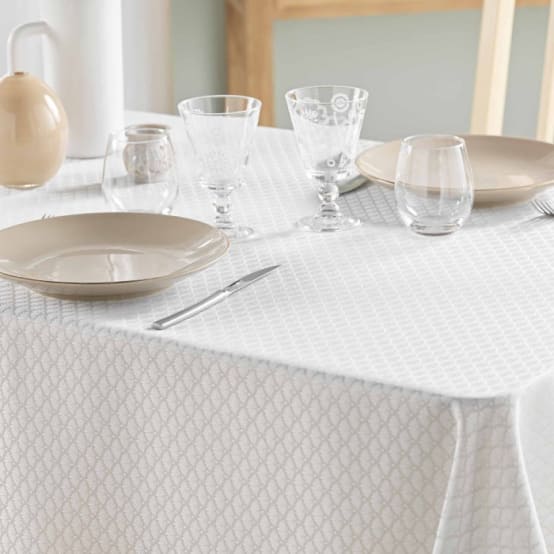 Nappe Jacquard Imprimé "Artea" 140x240cm Taupe - Jardiland