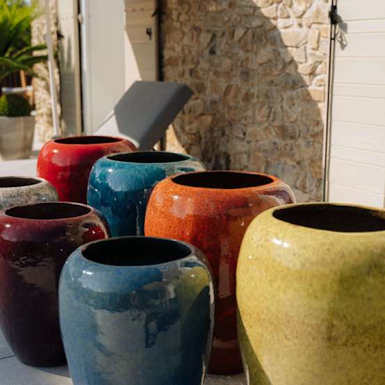 GALILEE pot grande taille d'extérieur fait main en terre cuite émaillée ...