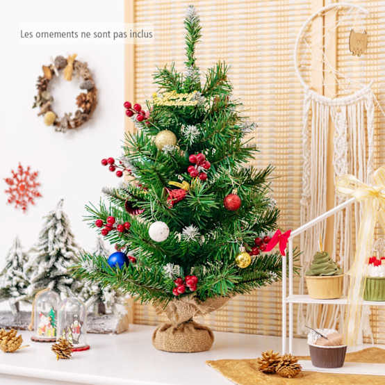 Sapin de Noël de Table Miniature 60cm avec 76 Rameaux PVC Grappes de ...