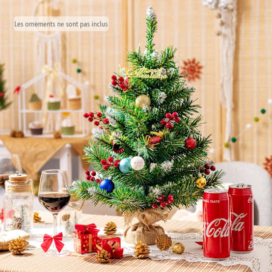 Sapin de Noël de Table Miniature 60cm avec 76 Rameaux PVC Grappes de ...