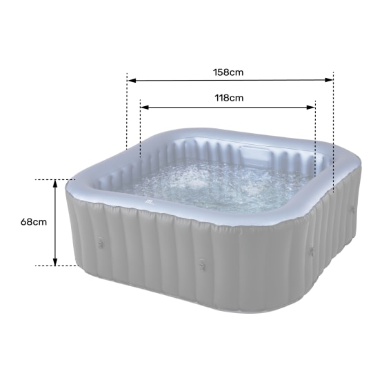 Spa gonflable TEKAPO carré - 4 places - MSPA - Jardiland
