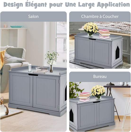 Niche pour Chats pour Intérieur, 75 x 54 x 52cm, Charge Max 50KG, pour ...