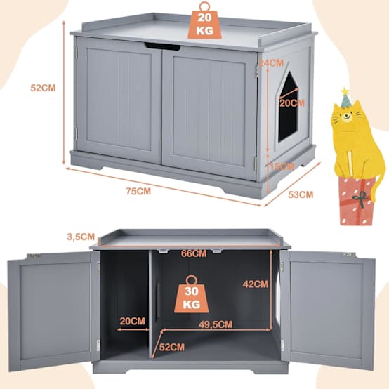 Niche pour Chats pour Intérieur, 75 x 54 x 52cm, Charge Max 50KG, pour ...