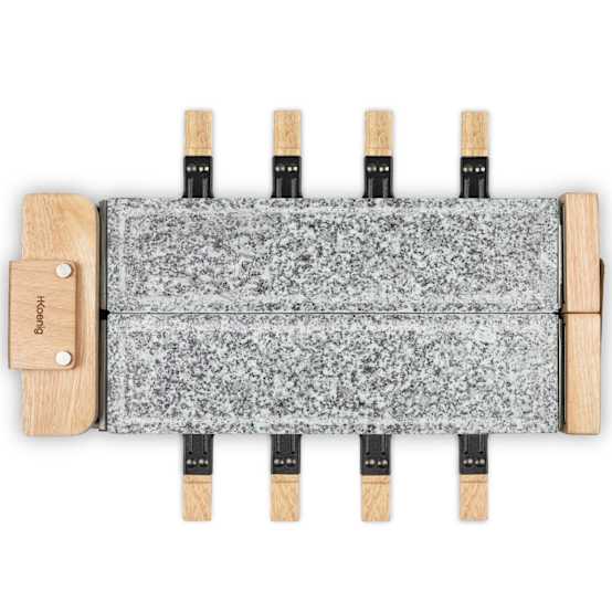 Raclette, pierre à cuire 8 personnes design bois - WOD362 - Jardiland