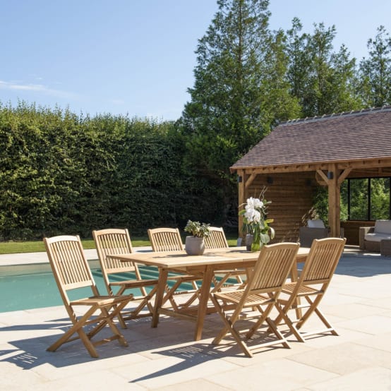 FUN - Salon de jardin en teck 8/10 personnes - Jardiland