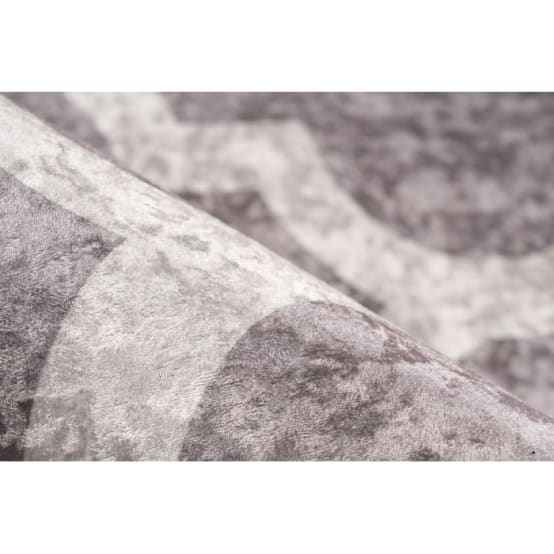 Tapis Imprimé à Poils Courts "Sally" Taupe & Crème 160 x 230 cm - Jardiland