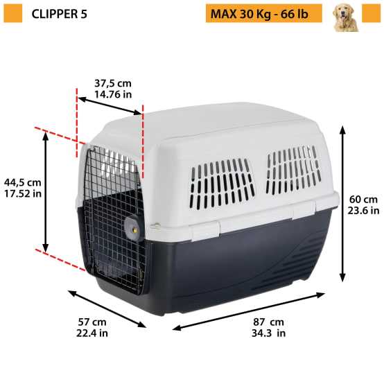Ferplast Cage de Transport pour Chiens CLIPPER PLUS, IATA, Boite Panier Transport Chien Moyen ...