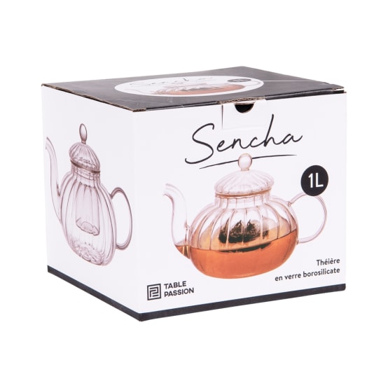 Théière 1 l Sencha en verre borosilicate - Jardiland