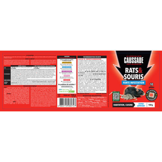 Lot de 4 boites de Raticide Rats & Souris - Pat'Appât forte infestation ...