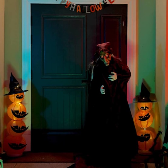 Sorcière parlante d'Halloween Violet 216 x 125 cm Polyester vidaXL ...