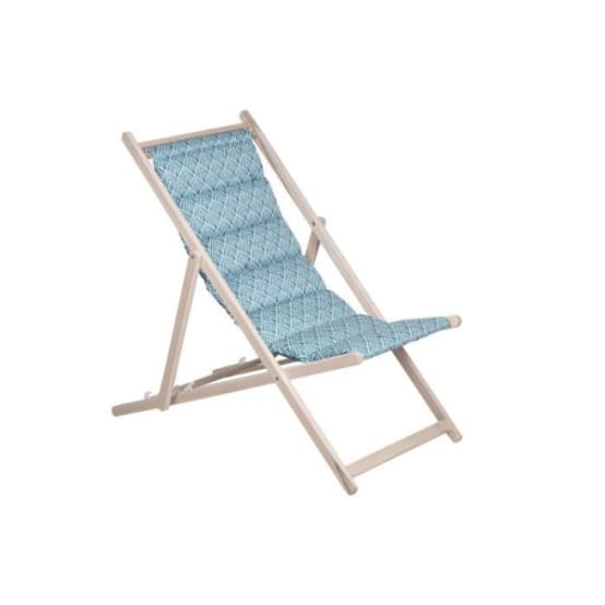 Transat JARDIN PRIVE Chilienne matelassée Danemark blue structure en ...