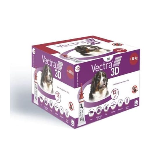 VECTRA 3D CHIEN ( plus de 40 kg) 12 pipettes - Jardiland