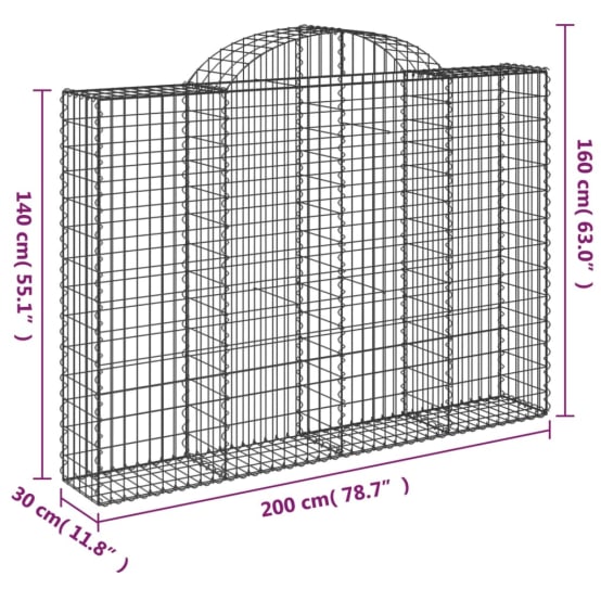 Lot de 7 Gabion Zemst Naturel 200 X 30 X 140/160 cm - P87209N - Jardiland