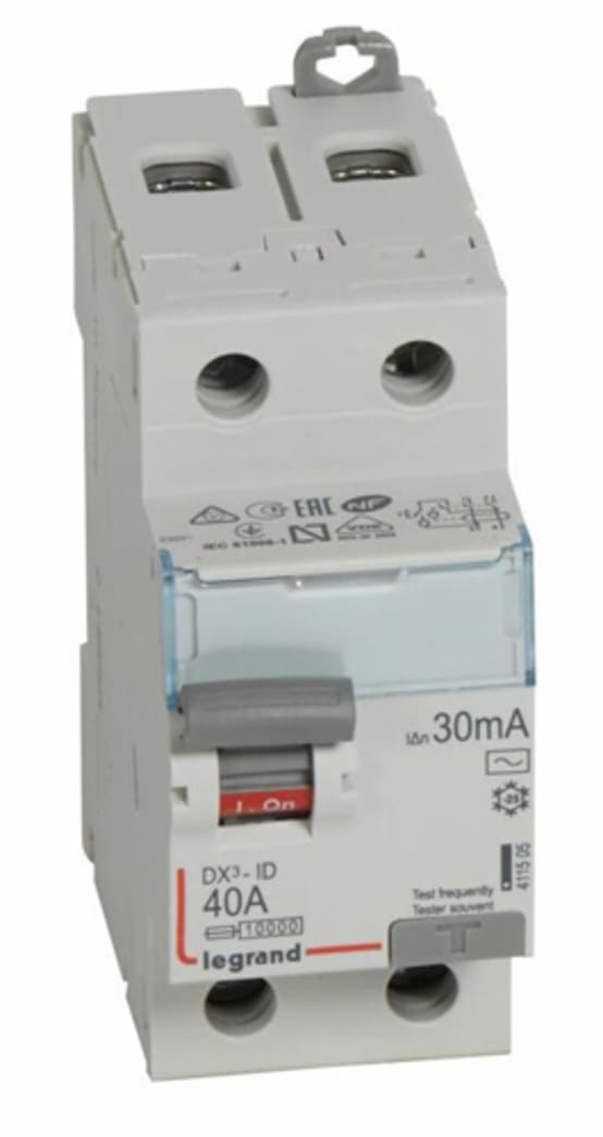Interrupteur différentiel DX³-ID 2P 230V 40A type AC 30mA - LEGRAND - 411505 - Jardiland