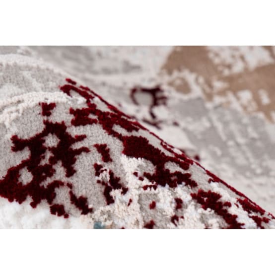 Tapis Géométrique à Franges "Akropolis II" Gris & Rose 160 x 230 cm ...