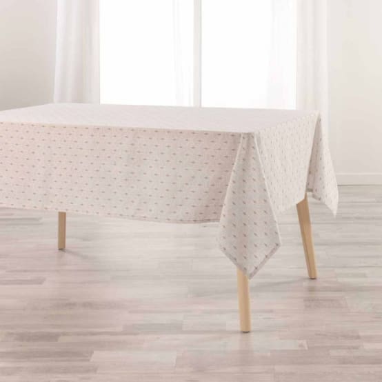 Nappe Imprimée en Coton "Giana" 140x240cm Beige - Jardiland