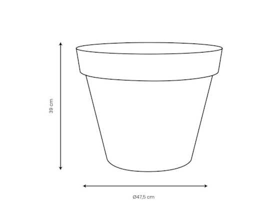 Pot de fleurs rond Toscane Ø 48 x H.40 cm - Bleu jean - Eda - Jardiland