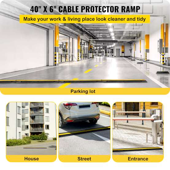 4 rampes de protection câble, 18,000 lbs, 1 canal, pour câbles au sol ...