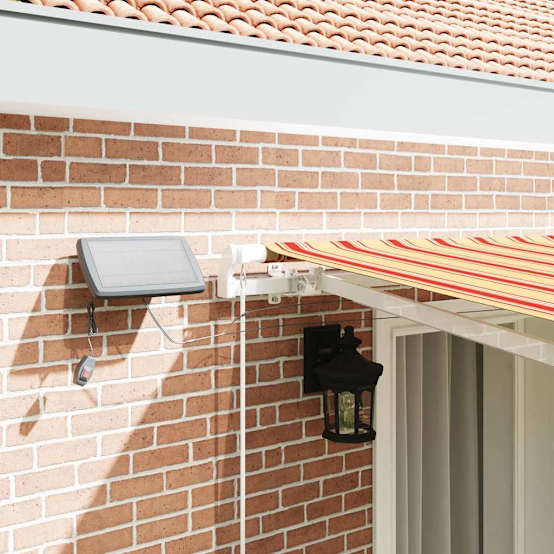 Store Banne Rétractable Tissu avec Éclairage LED pour Balcon Jaune et ...