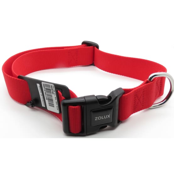 zolux - collier nylon 50 - 80 cm x 40 mm rouge pour chien. - Jardiland