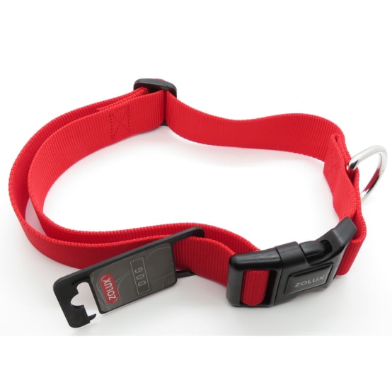 zolux - collier nylon 50 - 80 cm x 40 mm rouge pour chien. - Jardiland