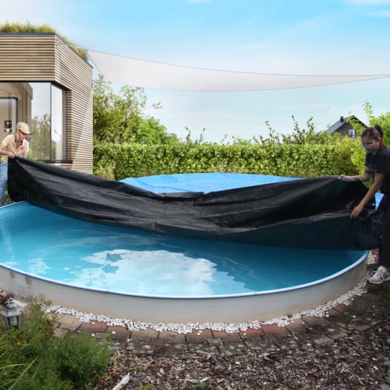 Bâche de piscine en forme de huit 9,40 x 5,80 m - Protection optimale ...