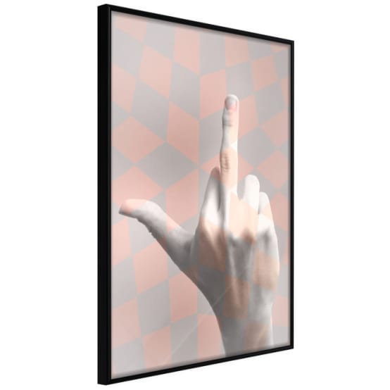 Affiche Murale Encadrée "Middle Finger" 30 x 42 cm Noir - Jardiland