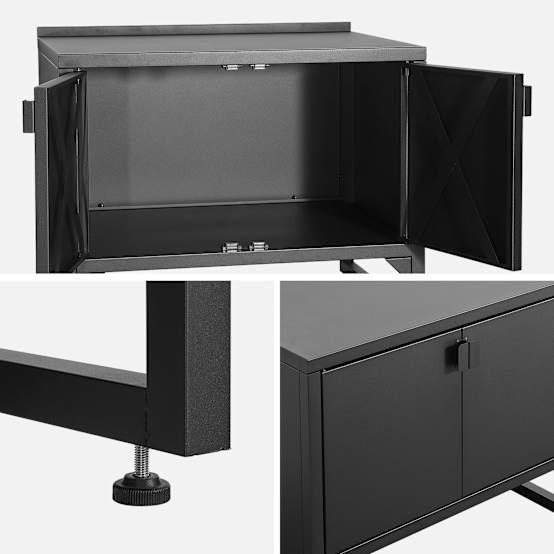 Cuisine extérieure acier 2 portes L80cm noir - Kea - Jardiland