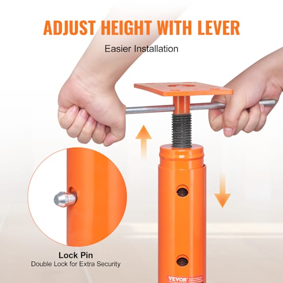 Cric sol maison, ht. 19-36 pouces, charge max 18000 lb, poteau sous-sol ...