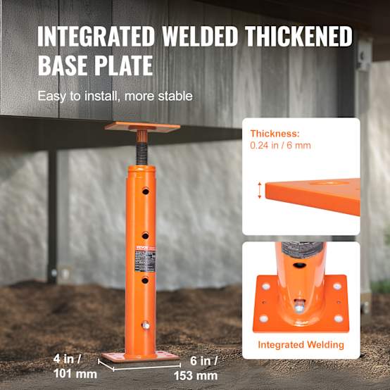 Cric sol maison, ht. 19-36 pouces, charge max 18000 lb, poteau sous-sol ...