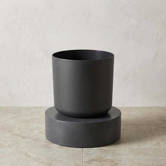 Cache-pot Rond Design Intérieur Finition Mat Soft Anthracite 25cm ...