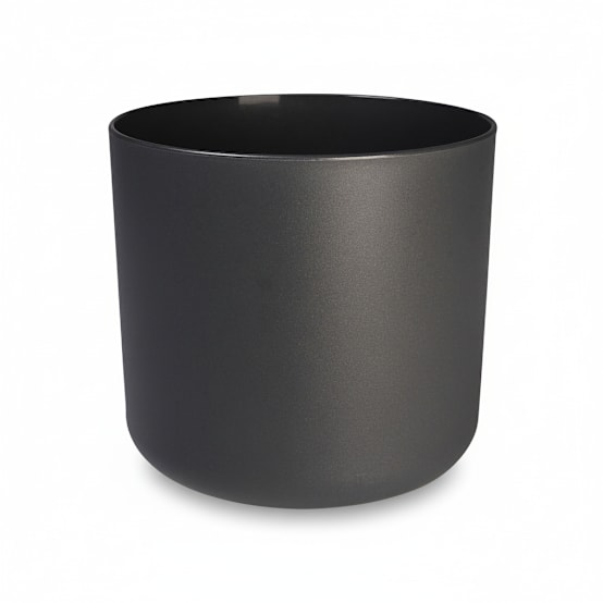 Cache-pot Rond Design Intérieur Finition Mat Soft Anthracite 25cm ...