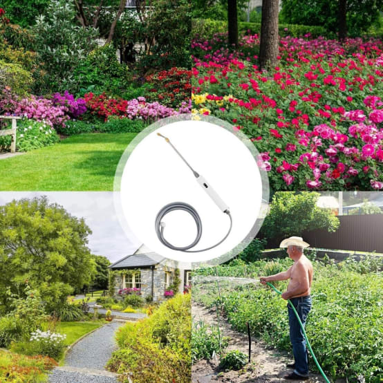 Arroseur d'arrosage-Lance d'arrosage rechargeable en acier inoxydable ...