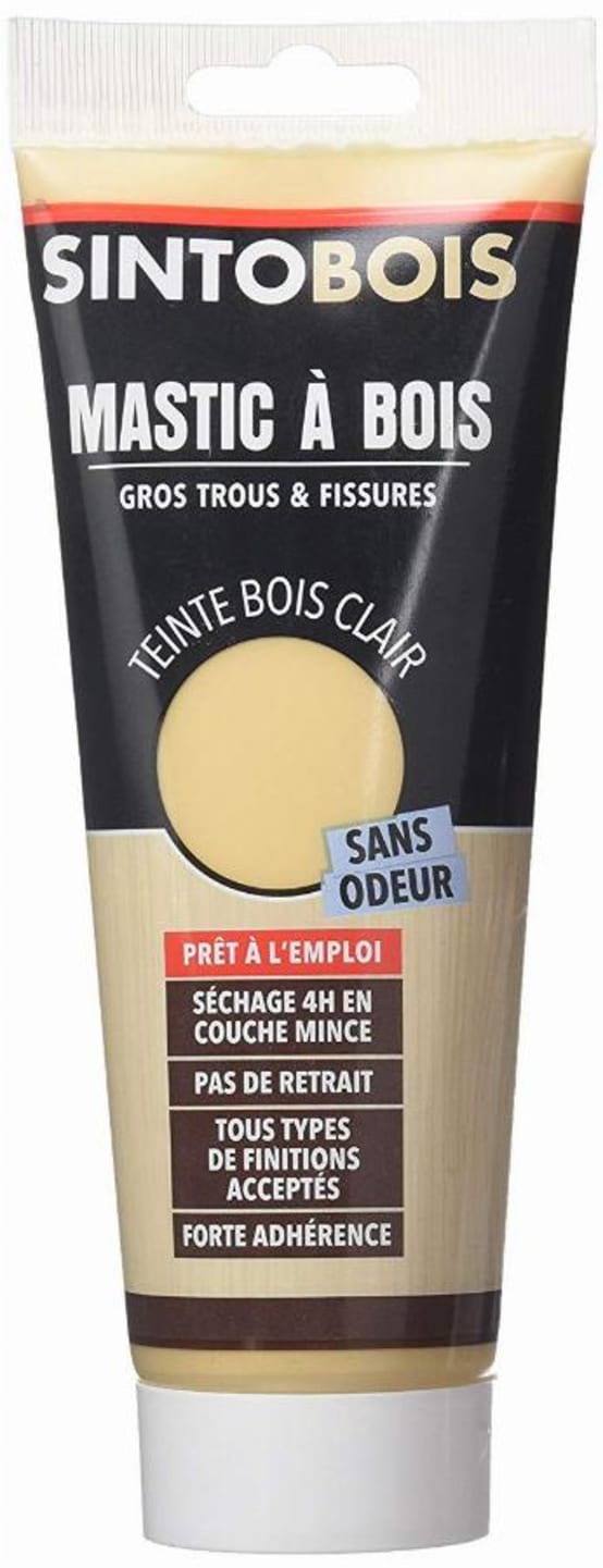Mastic à bois Prêt à l'emploi SINTOBOIS - Bois Clair - Tube 400 g ...