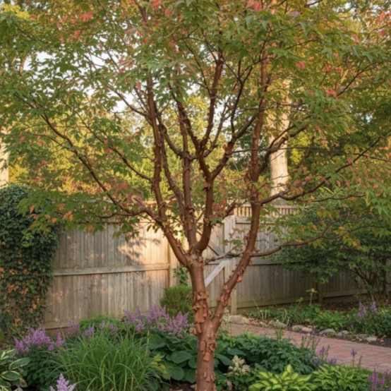 Érable à écorce de papier, érable cannelle, Acer griseum - Pot de 10L ...