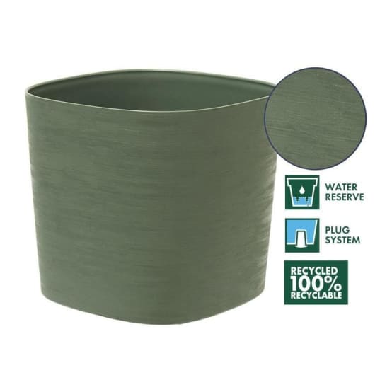 Pot Avec Réserve D'eau - Garden Id Respect - Vert-de-gris 20 X 20 Cm ...