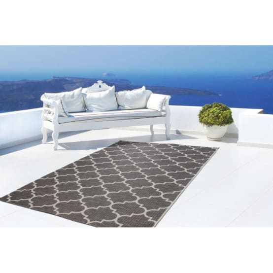 Tapis Tissé à Poils Courts "Batu" Gris 80 x 230 cm - Jardiland