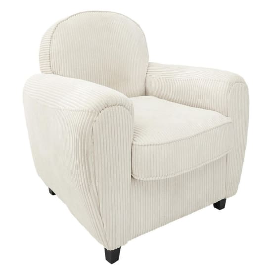 Fauteuil Club Côtelé "Scott" 89cm Beige - Jardiland