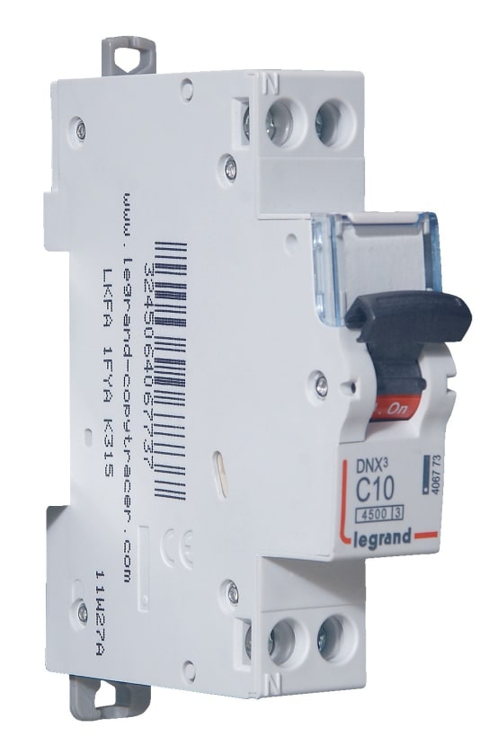Disjoncteur DNX³ 4500 6kA borne à vis 1 module 1P+N 230V 10A - LEGRAND - 406773 - Jardiland