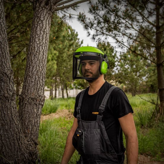 Kit protection Jardin Casque anti bruit et Visière avec grille Ventilée Sécurité Espaces Verts ...