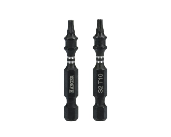 Jeu de 2 embouts impact 1/4'' pour vis étoile T30 75mm - HANGER ...