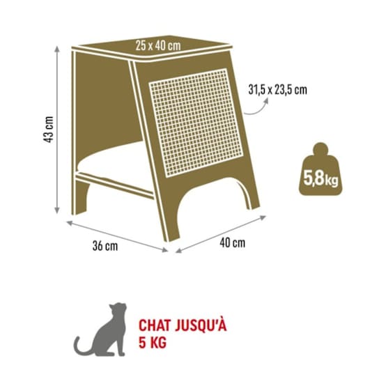 zolux - Console griffoir Boréal 3 en 1 S vert pour chat max 5 kg - Jardiland