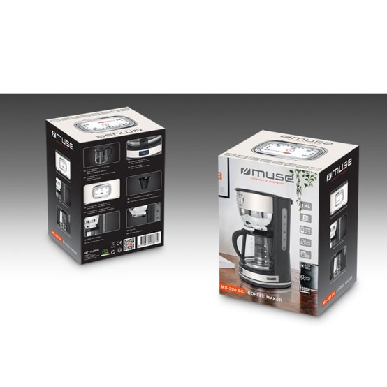 Muse MS-220 SC - Cafetière avec Porte-filtre - réservoir 1.4 L (10 tasses) - 1000W - Jardiland